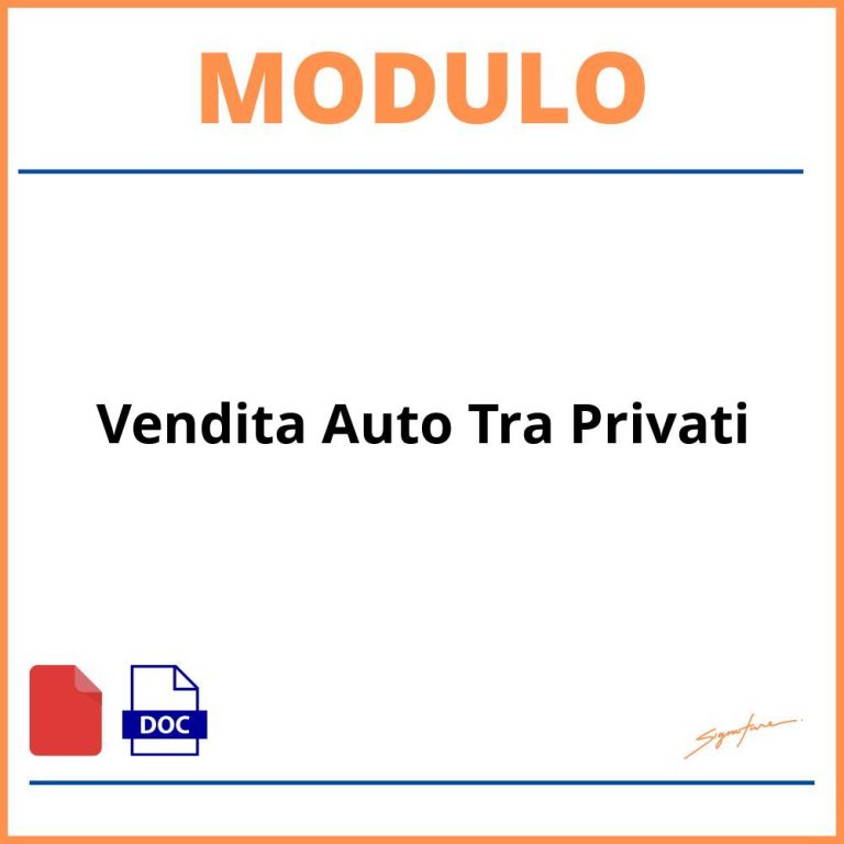 Modulo conto vendita auto Modulo conto vendita auto